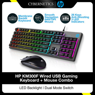 HP KM300F WIRED USB GAMING KEYBOARD AND MOUSE COMBO WITH LED BACKLIGHT ...