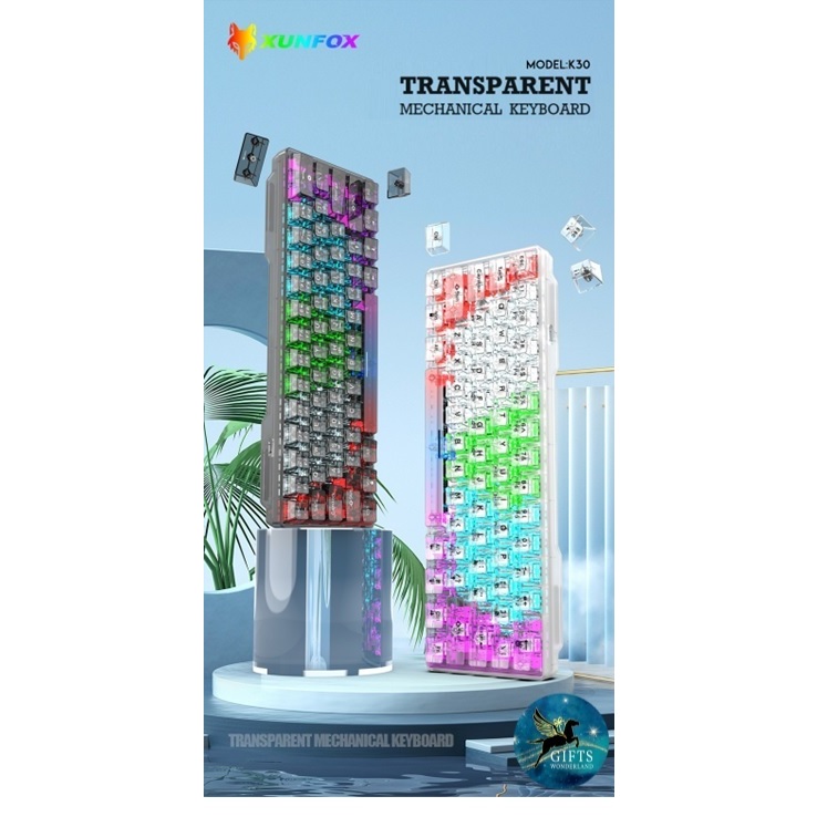 K30 Mechanical Keyboard Transparent Keycaps 61-keys Hot Swap Esports ...