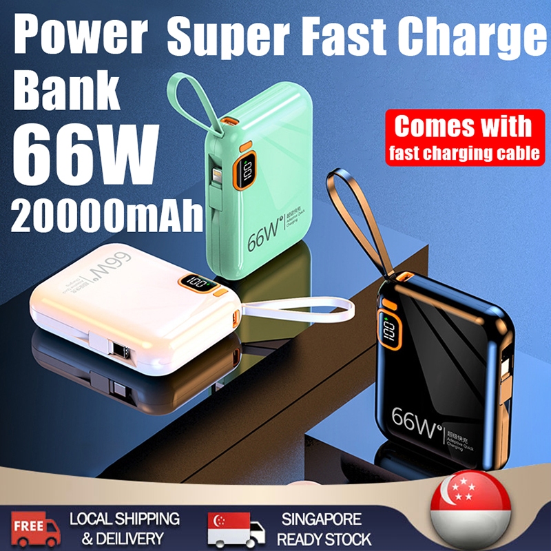 【READY STOCK】PowerBank Mini Fast Charging 66W 20000mAh Portable Charger ...
