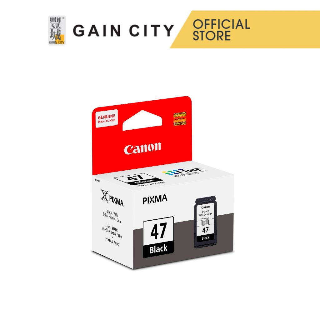 Canon Pg-47 Black Ink Cartridge For Model E3370 / E3470 / E400 / E410 ...