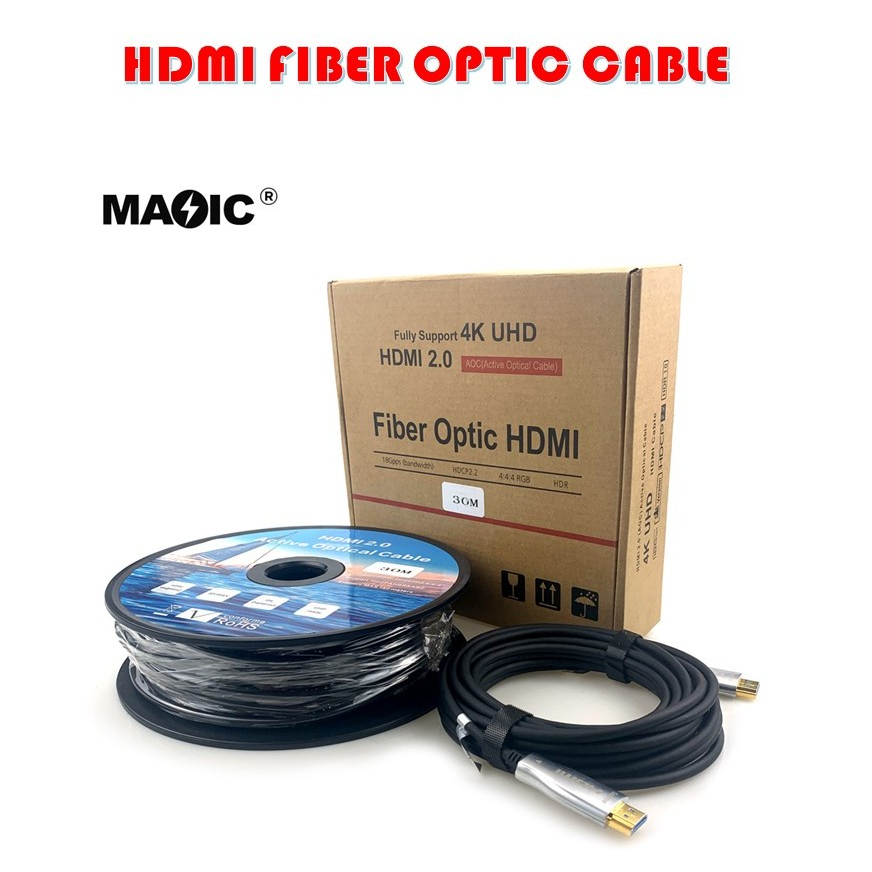 HDMI AOC 4K UHD Fiber Optic Cable 30M 50M | Shopee Singapore