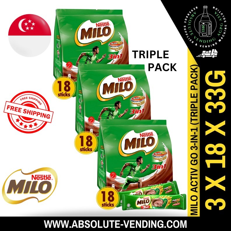 [TRIPLE PACK] MILO 3 IN 1 ACTIV GO 3 PACKS X 18 STICKS X 33G | Shopee ...