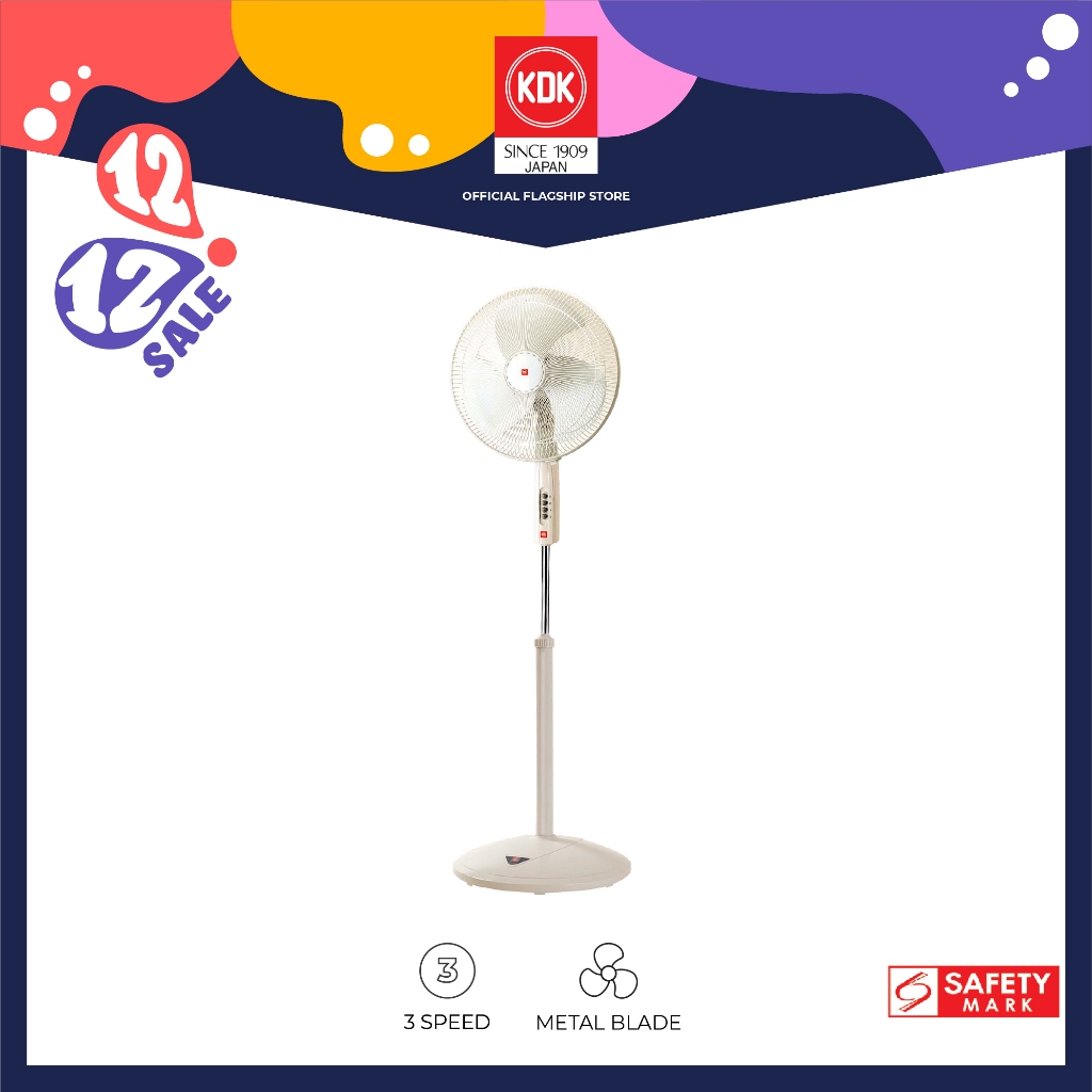 Kdk P40us Pedestal Fan With 3 Speed And Adjustable Height Shopee