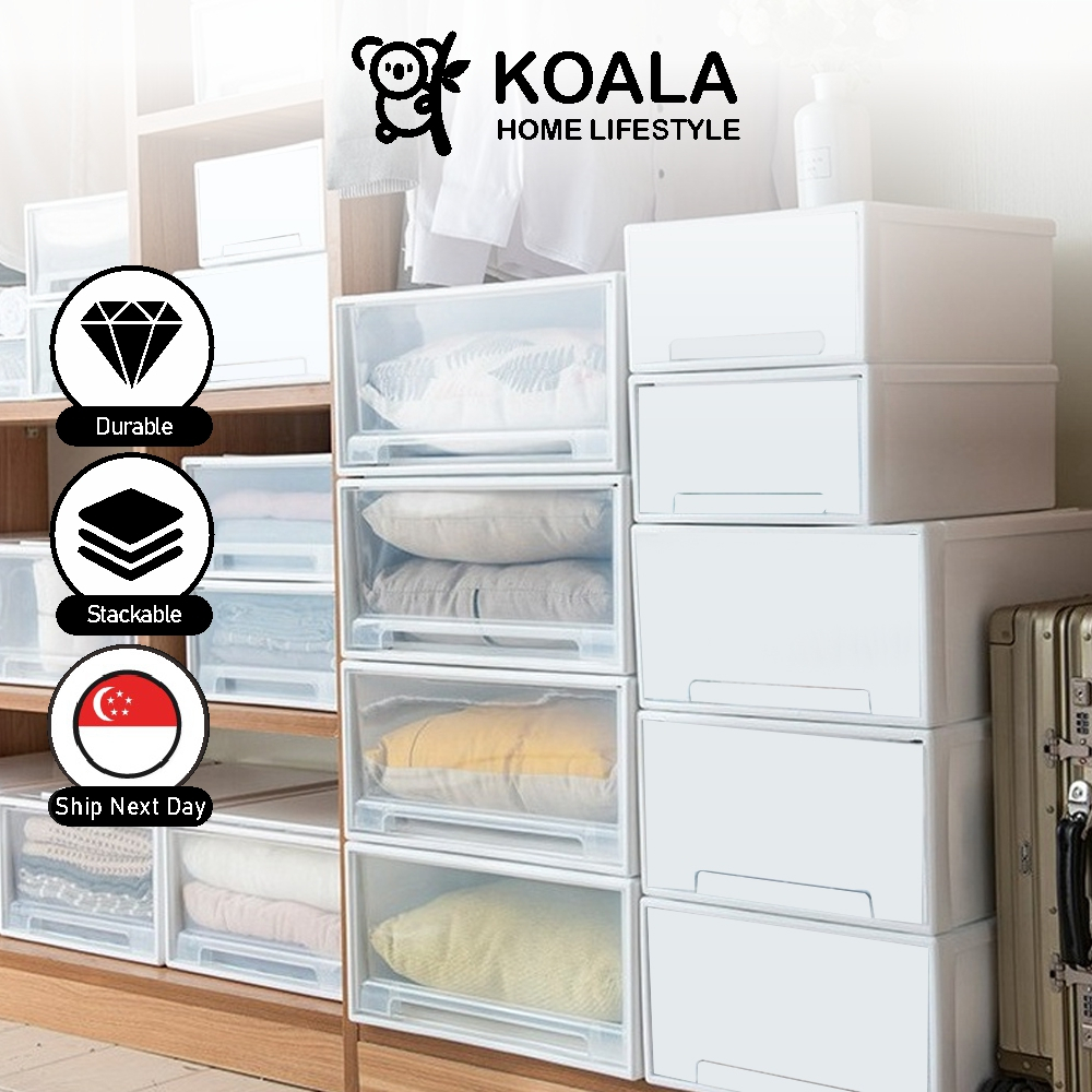 🇸🇬Koala Home🔥Storage Drawers Box Stackable Storage Chest Drawers Box ...