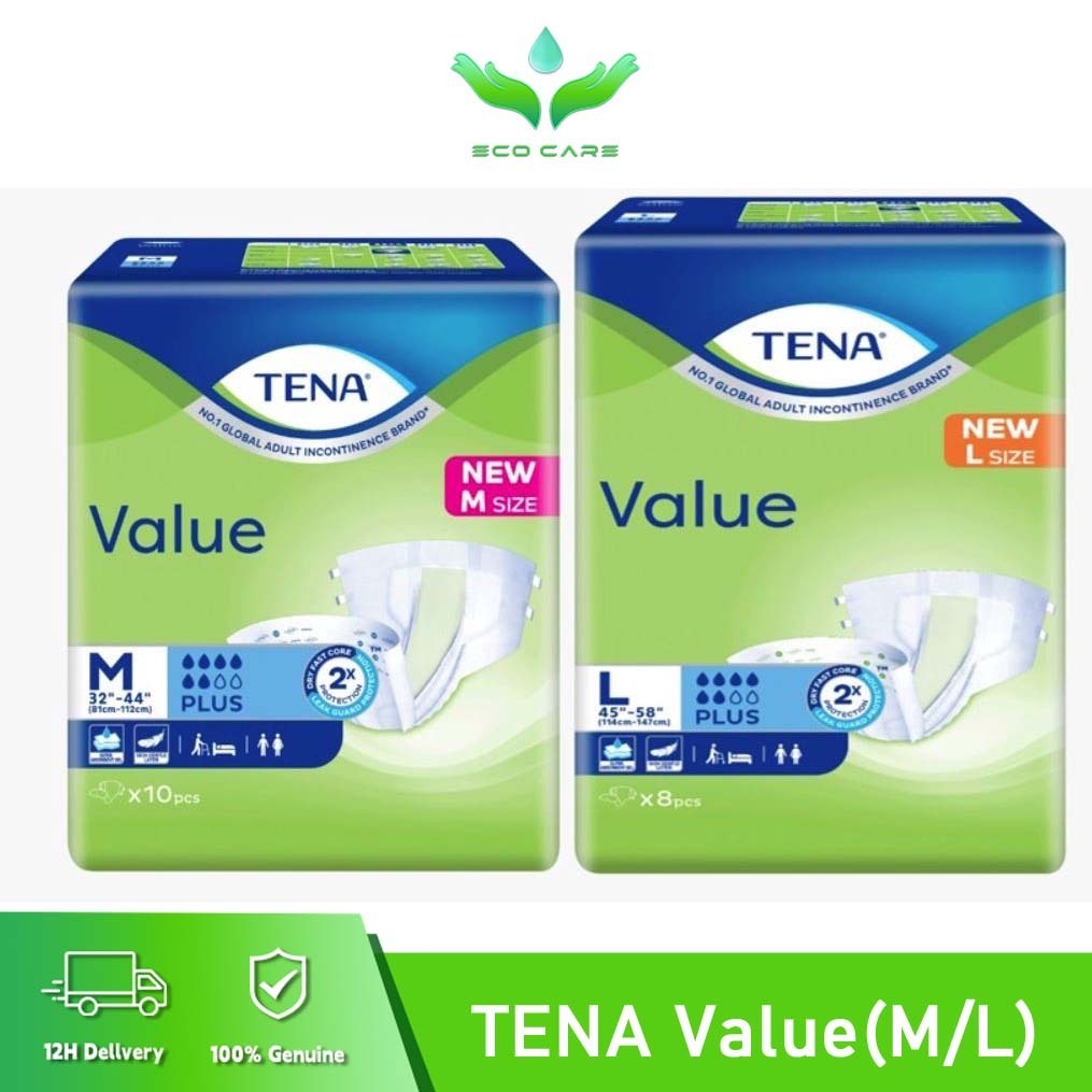 【8 Packs/ Ctn】TENA Value Size M /L/XL Adult Diapers Carton Sales | Shopee Singapore