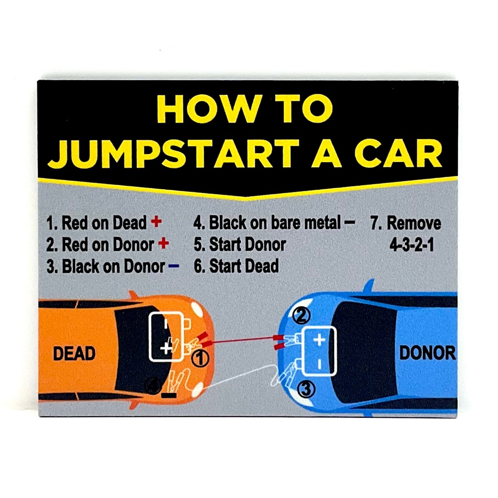 HOW TO JUMPSTART A CAR SIGN/SIGNAGE | INSTRUCTION SIGNAGE, STEP BY STEP ...