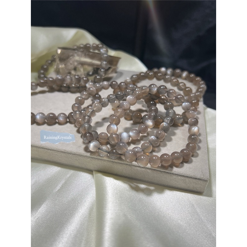 Moonstone milktea high grade crystal bracelet (SG) | Shopee Singapore