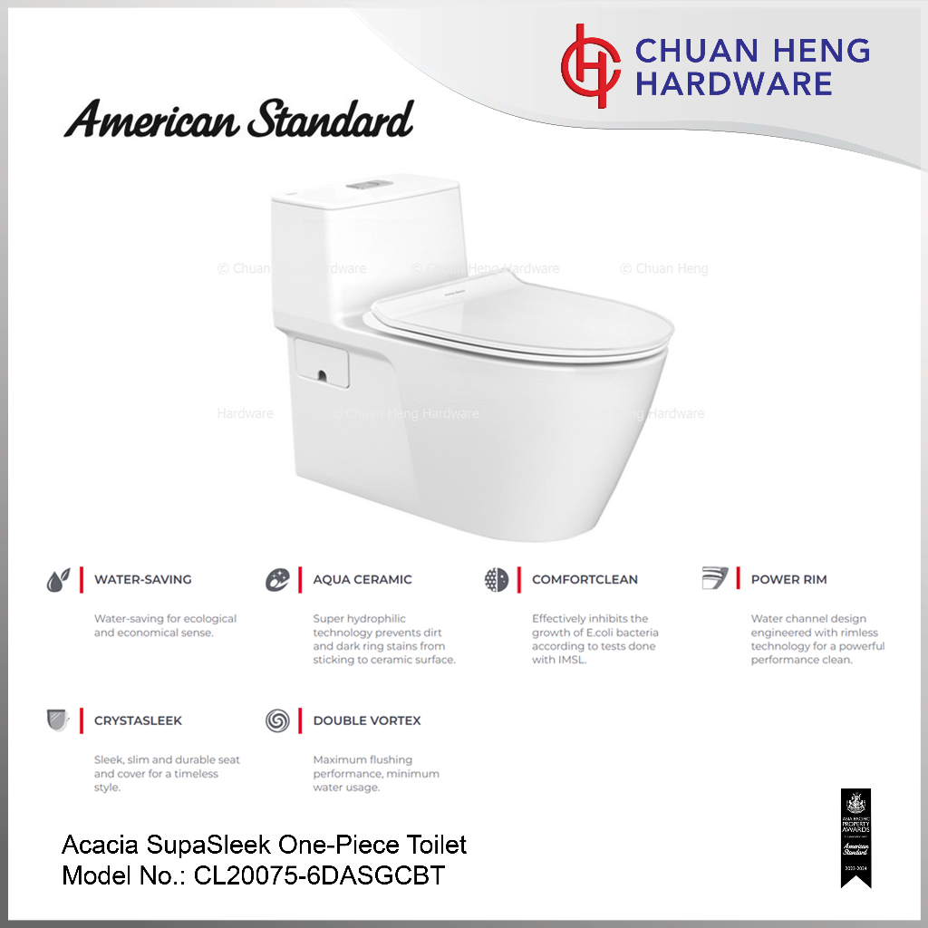 American Standard CL20075-6DASGCBT Acacia SupaSleek One-Piece WC ...