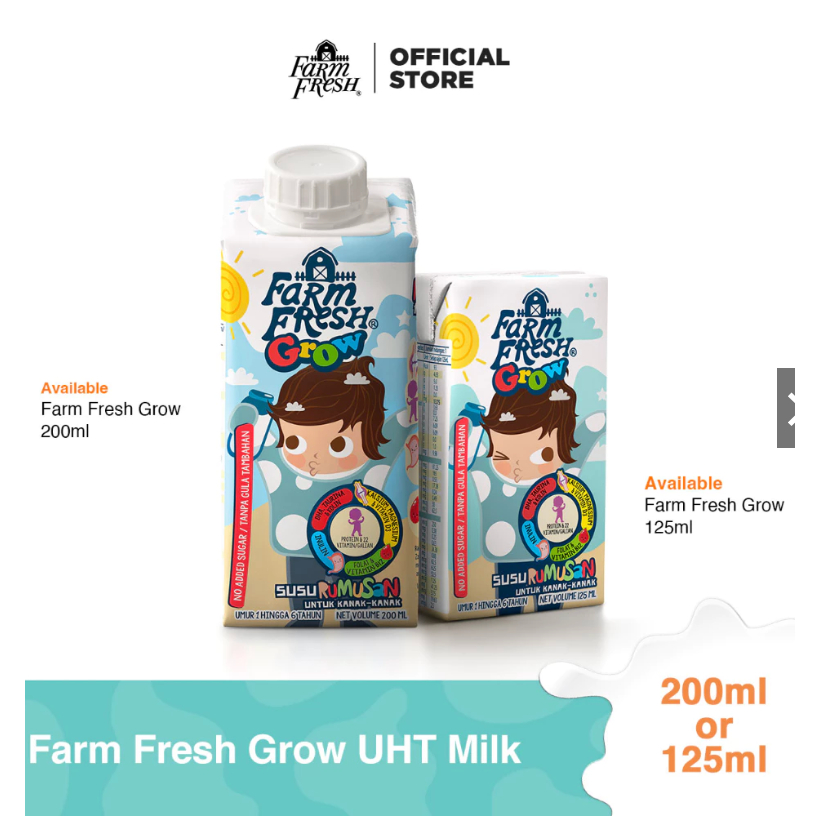 [Emily] Farm Fresh Grow Growing Up Milk 200ml x 24s 125ml x 32s ...