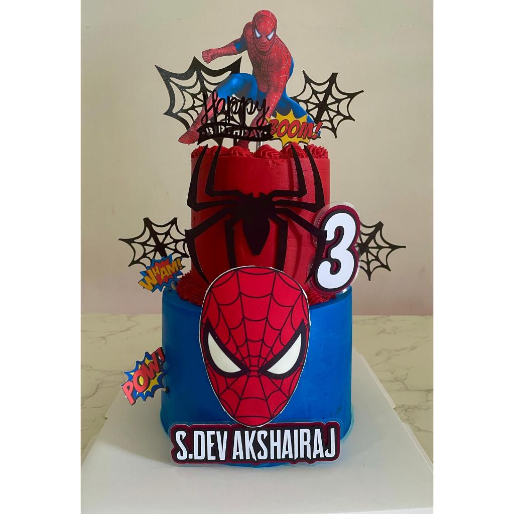 Halal Friendly/Spiderman Customised Cake/Two tier cake | Shopee Singapore