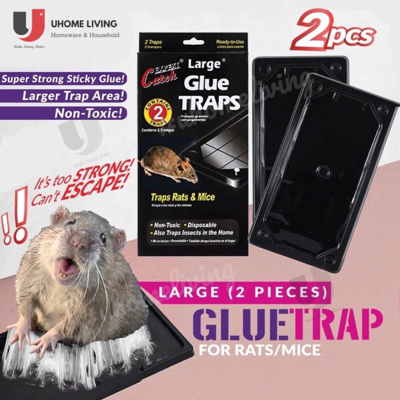 [Local Seller] 2pcs/pack Glue Sticky Pads Trap Glue Rats Mice Mouse ...