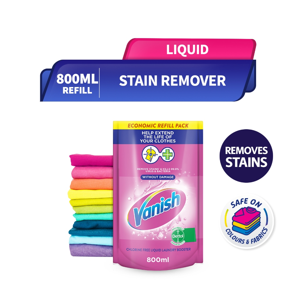Vanish Liquid Laundry Fabric Stain Remover 800Ml Refill Pack | Shopee ...