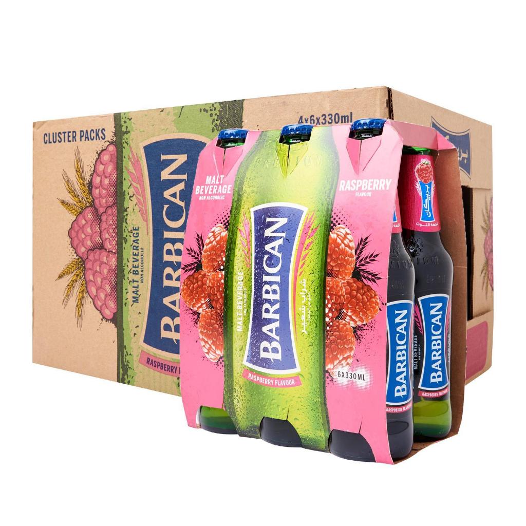 24 x 330ml Barbican Non-Alcoholic Malt Drink RASPBERRY - Halal ...