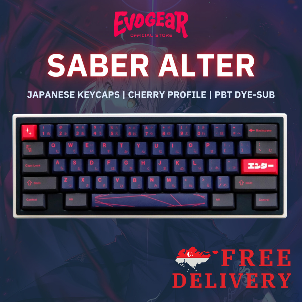 [SG READY STOCK] Saber Alter Keycaps | 134 Keys | Cherry Profile | PBT ...