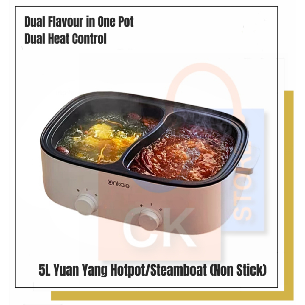 5.0L Multi Function Yuan Yang Hotpot/Steamboat/Cooker (Non Stick Coated ...
