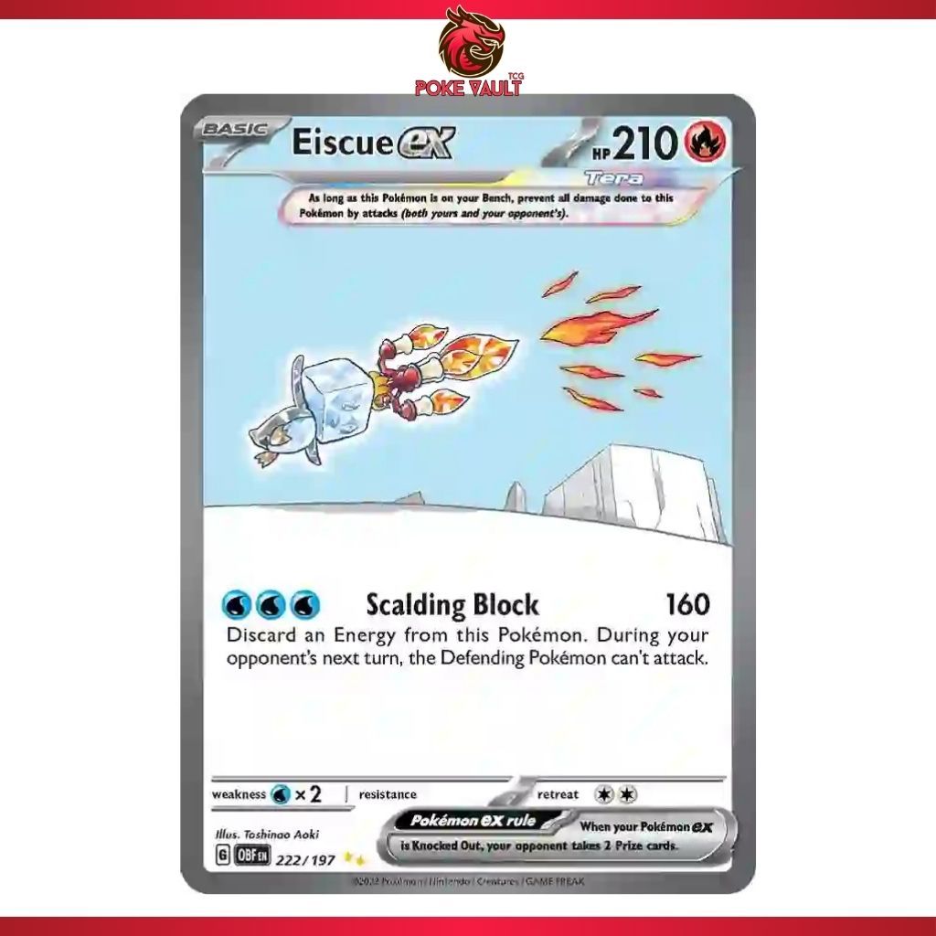 Eiscue ex SIR 222/197 [SV03] Obsidian Flames Pokemon TCG | Shopee Singapore