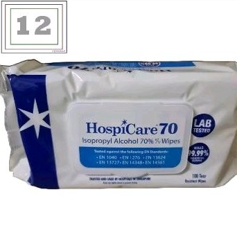 Hospicare 70% wipes- Carton(15 packs)- (expiry Dec 2026) | Shopee Singapore