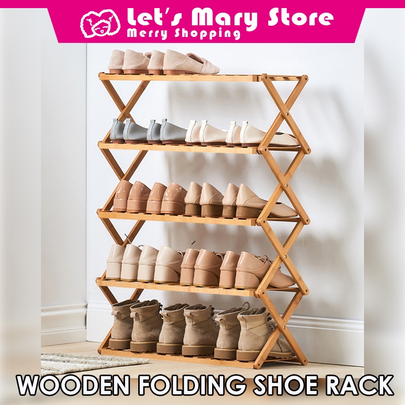 Wooden Folding Shoe Rack / Foldable / Storage / Multipurpose / Racks ...