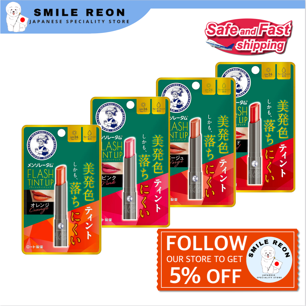 【Direct from Japan】Rohto Mentholatum lip balm flash tint lip 4 colors ...