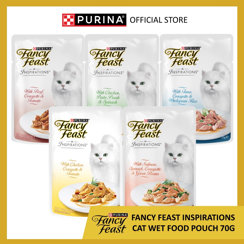 [Bundle of 12/24] Fancy Feast Inspirations Cat Adult Wet Pouch Food 70g ...