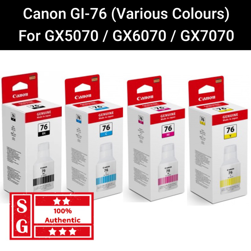 Canon GI-76 BK GI-76 C GI-76 Y GI-76 M For GX5070 / GX6070 / GX7070 ...