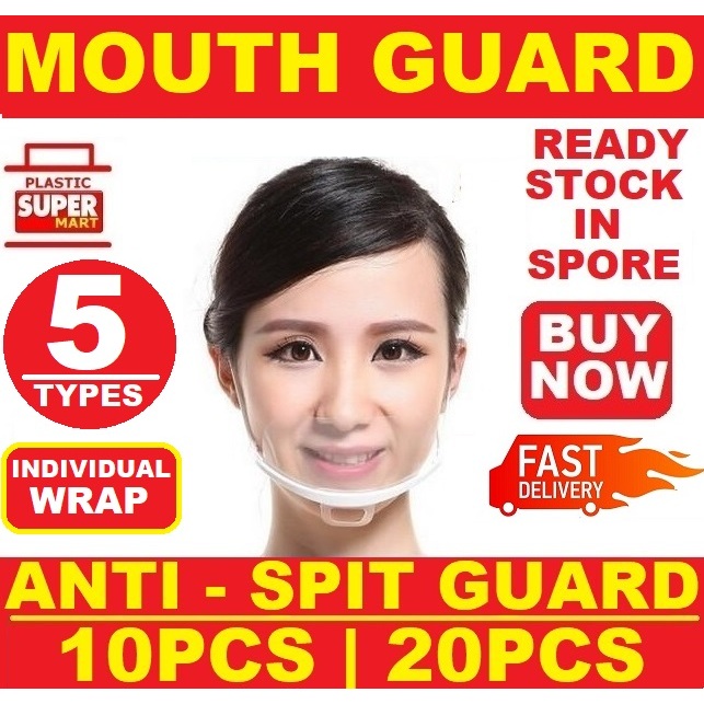 Spit Guard Mask [10pcs |20pcs] Food Hygiene Mouth Shield Plastic Mask ...