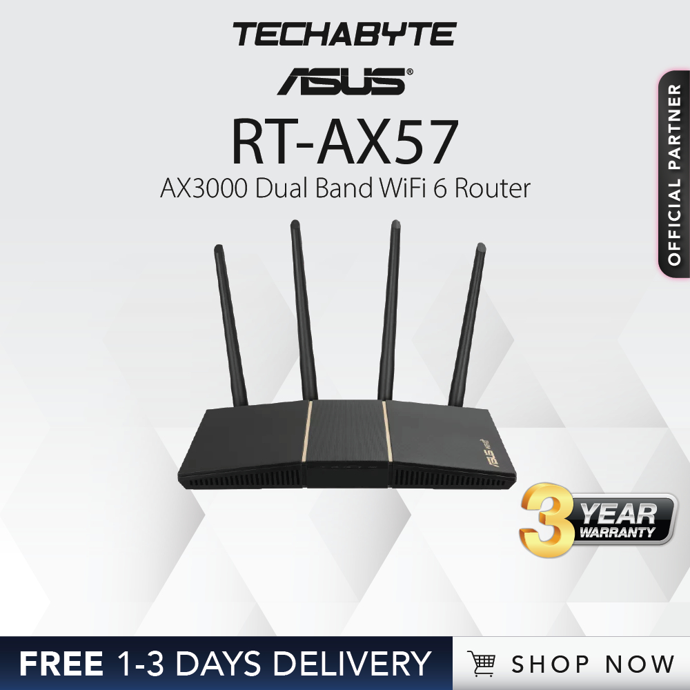 Asus RT-AX57 | AX3000 Dual Band WiFi 6 Router | Shopee Singapore