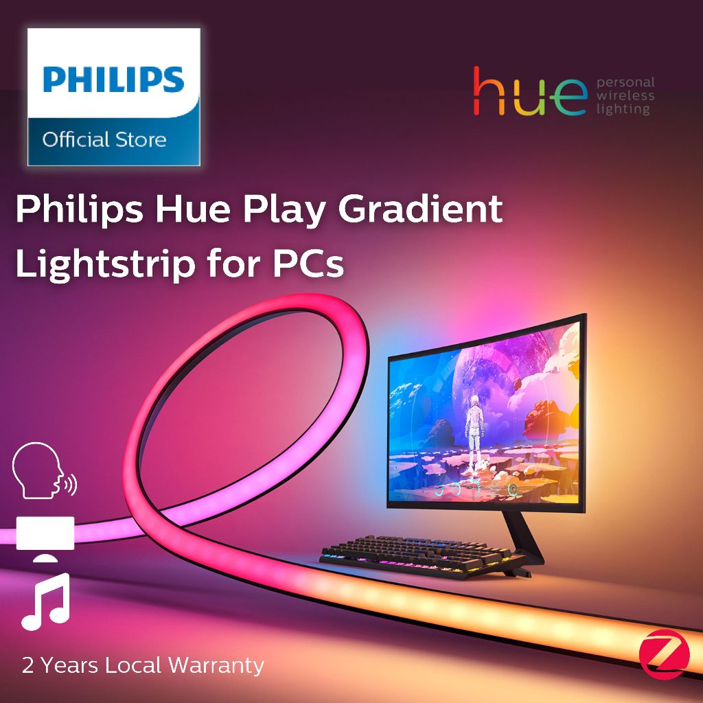 Philips Hue Play Gradient Lightstrip for PCs and Monitor (Hue Bridge ...