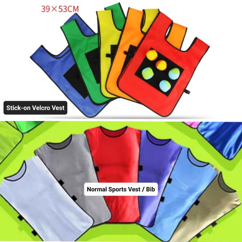 [SG - IN STOCK] Sports Vest Bib Velcro Stick on Team Invasion Game ...