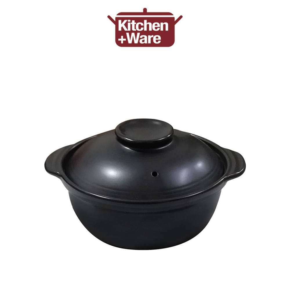 Premium Ceramic Black Casserole Clay Pot with Lid / For Cooking Hot Pot ...