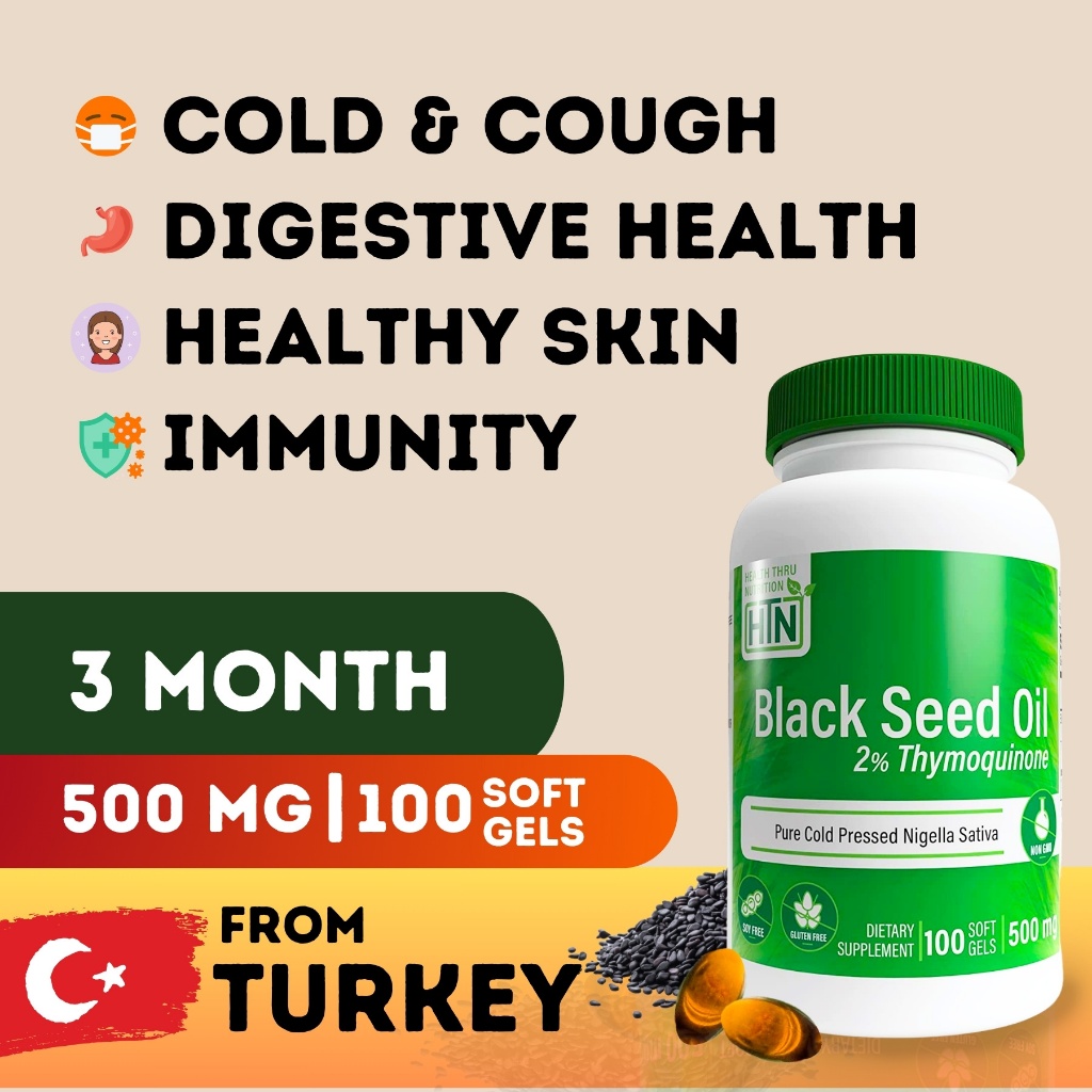HTN Halal Black Seed Oil Capsule/Supplement 100 Habbatus Sauda ...