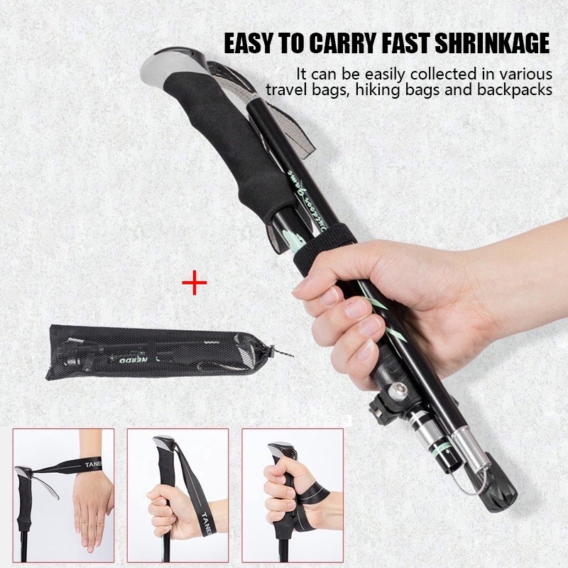 【SG Stock】Collapsible Tri-fold Trekking Hiking Poles Light-weight ...