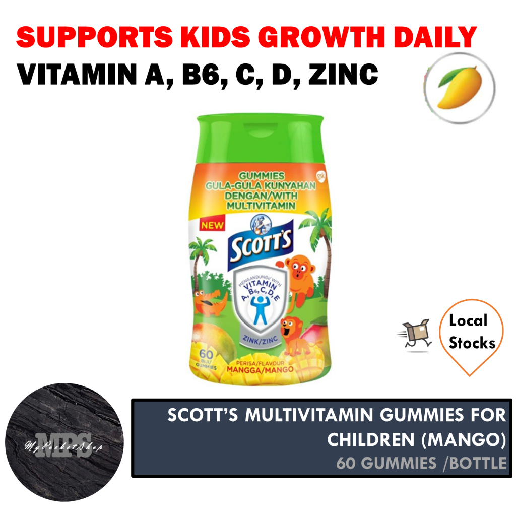 Scott's Multivitamin Gummies for Children (Mango) EXP 4/2024 | Shopee ...