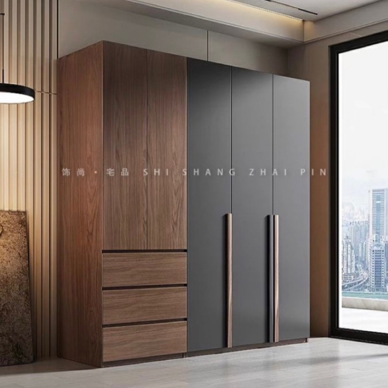 Wardrobe home solid wood combination two-door three-door cabinet modern ...