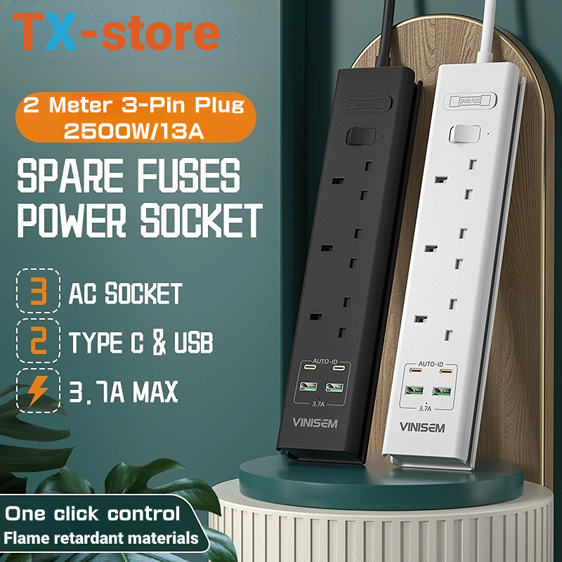 Power Socket Independent Switch British Standard Socket 3.7 A4USB Power ...