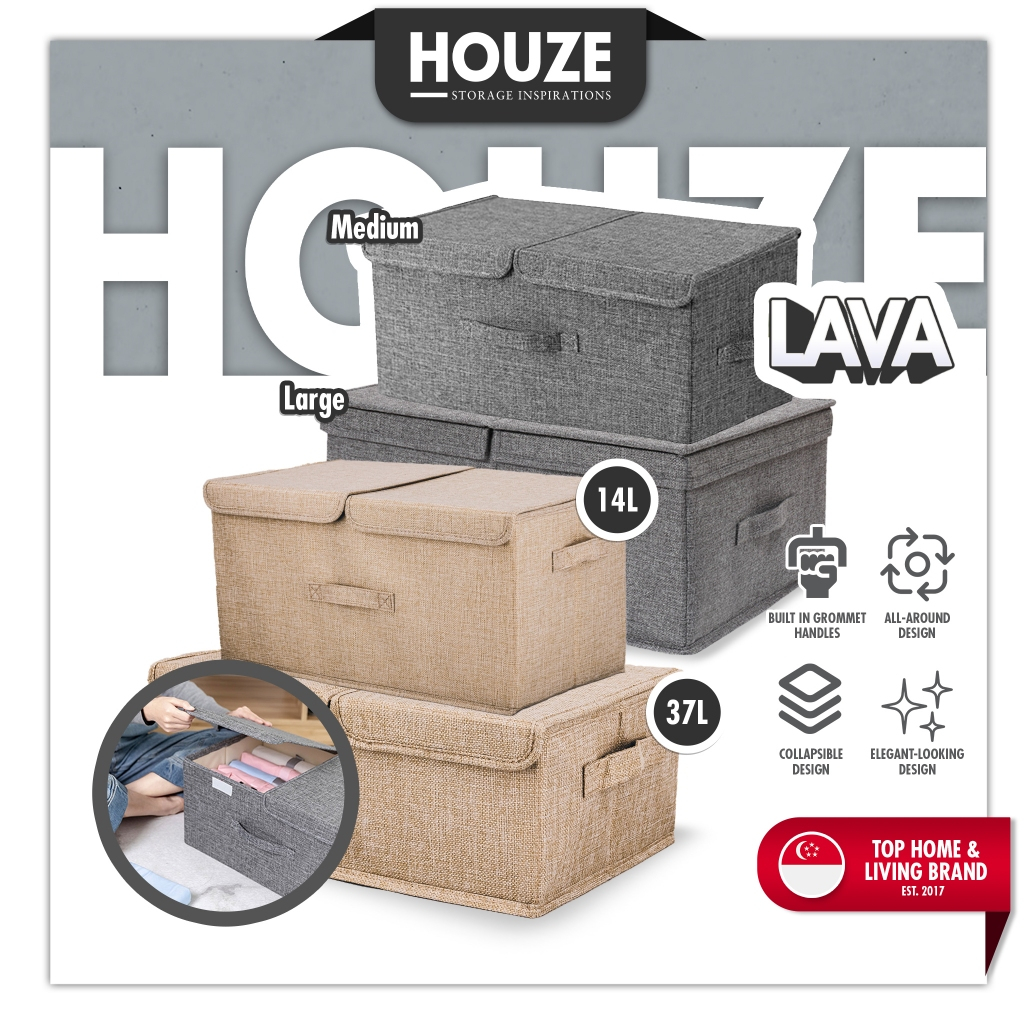 [HOUZE] LAVA Storage Box With Double Open Lid (2 Sizes) - Plastic ...
