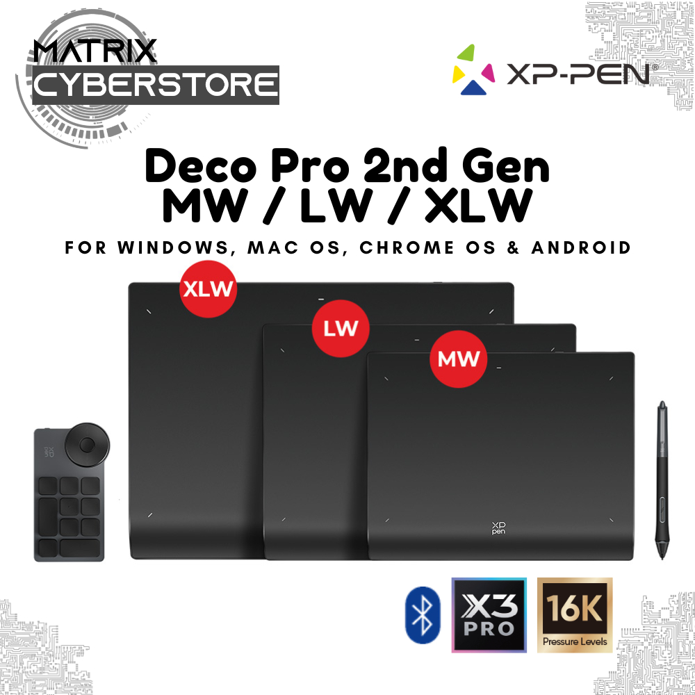 XP-PEN Deco Pro Gen 2 MW / LW / XLW Drawing Writing Tablet - 16K ...