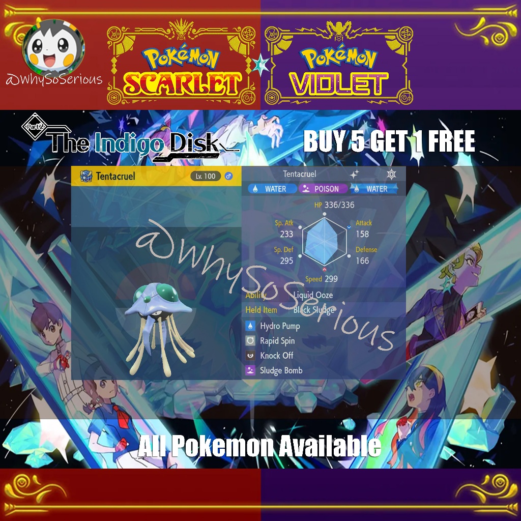 Pokemon Scarlet and Violet Shiny Battle Ready Tentacruel (Digital Game ...