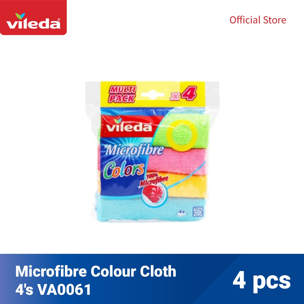 Vileda Microfibre Colour Cloth 4's VA0061/ Cleaning accessories / Stain ...