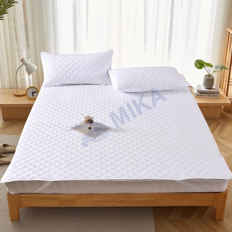 Cotton Mattress Protector Elastic Band sofe&comfy Anti Mite Breathable ...