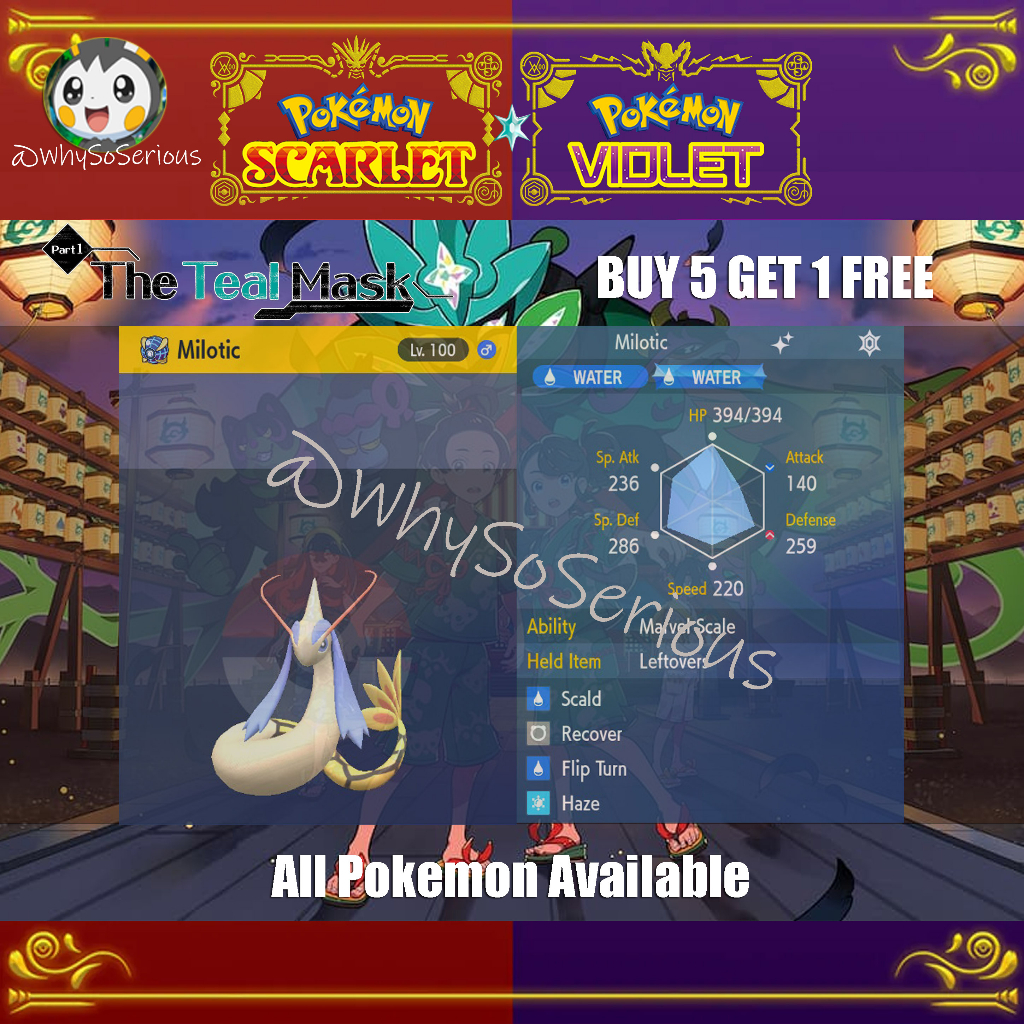 Pokemon Scarlet and Violet Shiny Battle Ready Milotic (Digital Game ...