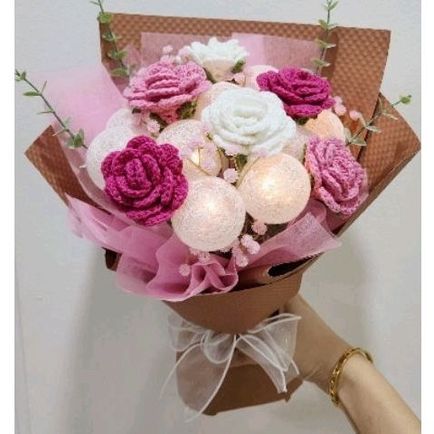 Romantic Fairylight Starlight Balls Roses Flower Bouquet Anniversary ...