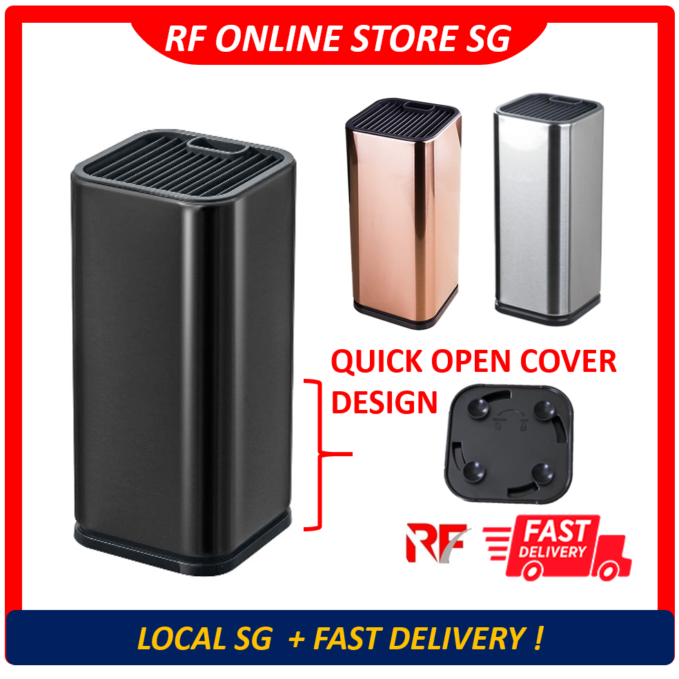 Knife Block Quick Open Cover Design Stainless Steel Knife Holder ...