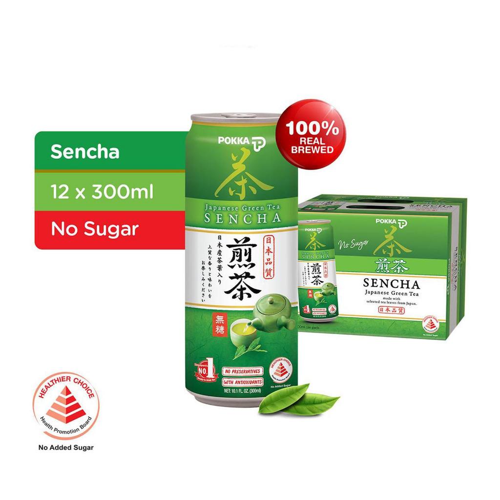 Pokka Sencha Japanese Green Tea No Sugar (12 x 300ml) | Shopee Singapore