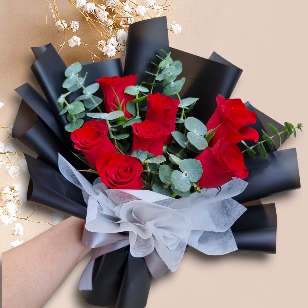 (Mini Toons) SECRET LUV SLROS007R Roses Fresh Flowers Hand Bouquet ...