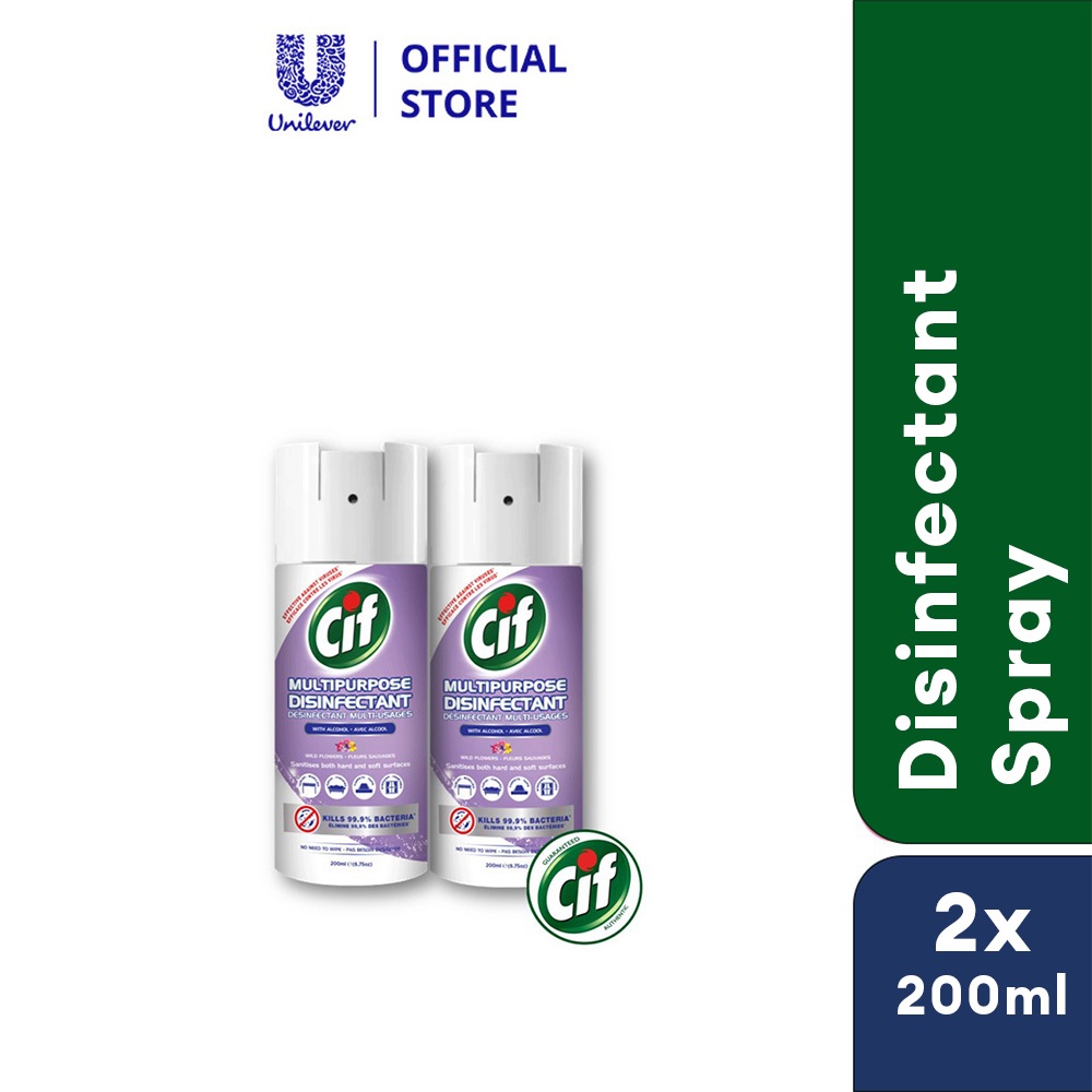 (Pack of 2) Cif Multipurpose Disinfectant Spray Floral 200ml | Shopee ...
