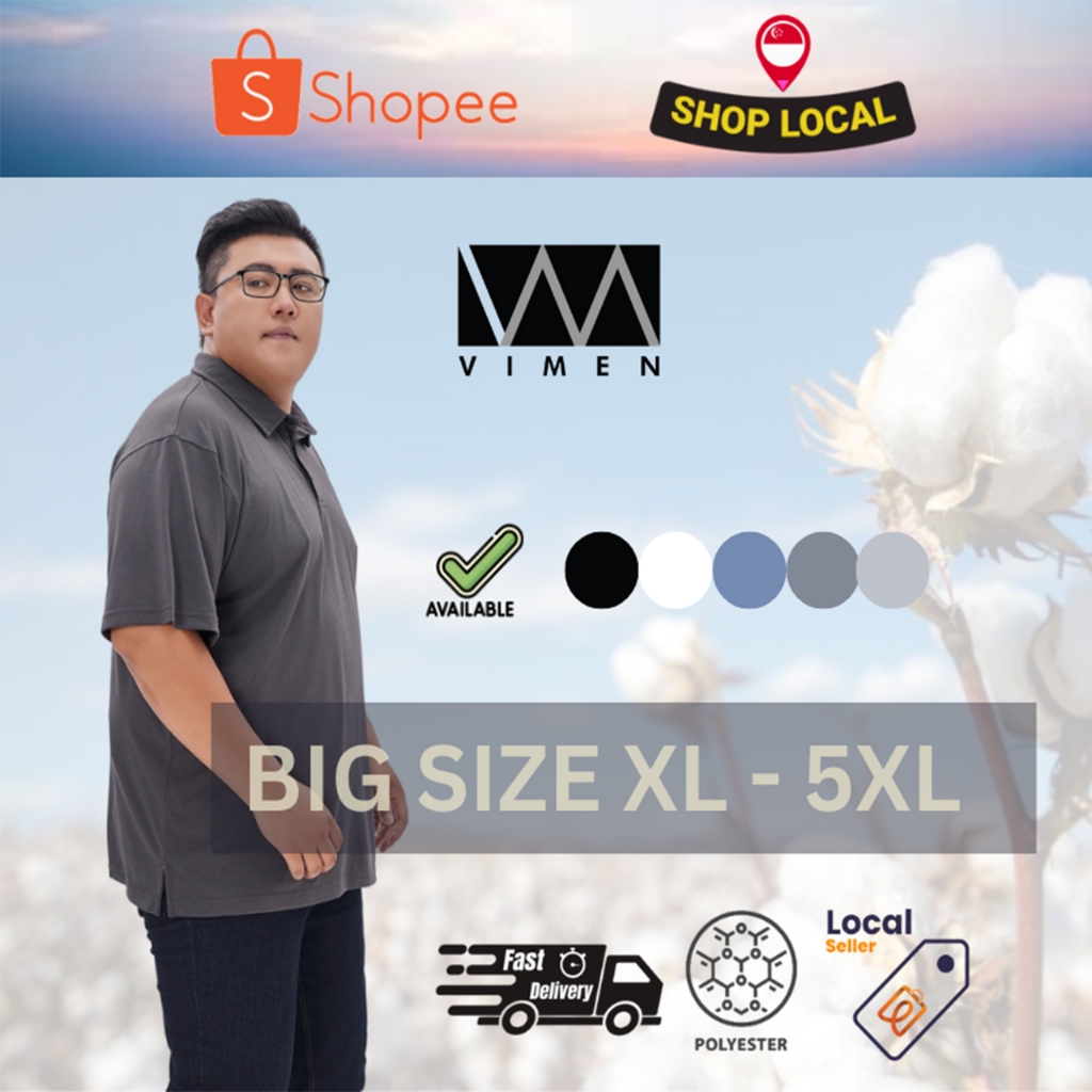 【VIMEN】-Dry Fit Men Plus Size POLO/Plus Size Polo Shirt Men/Plus Size ...