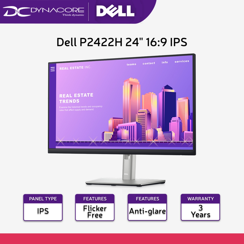 Dell P2422h 24 16 9 Ips Computer Monitor Screen With Display Port And
