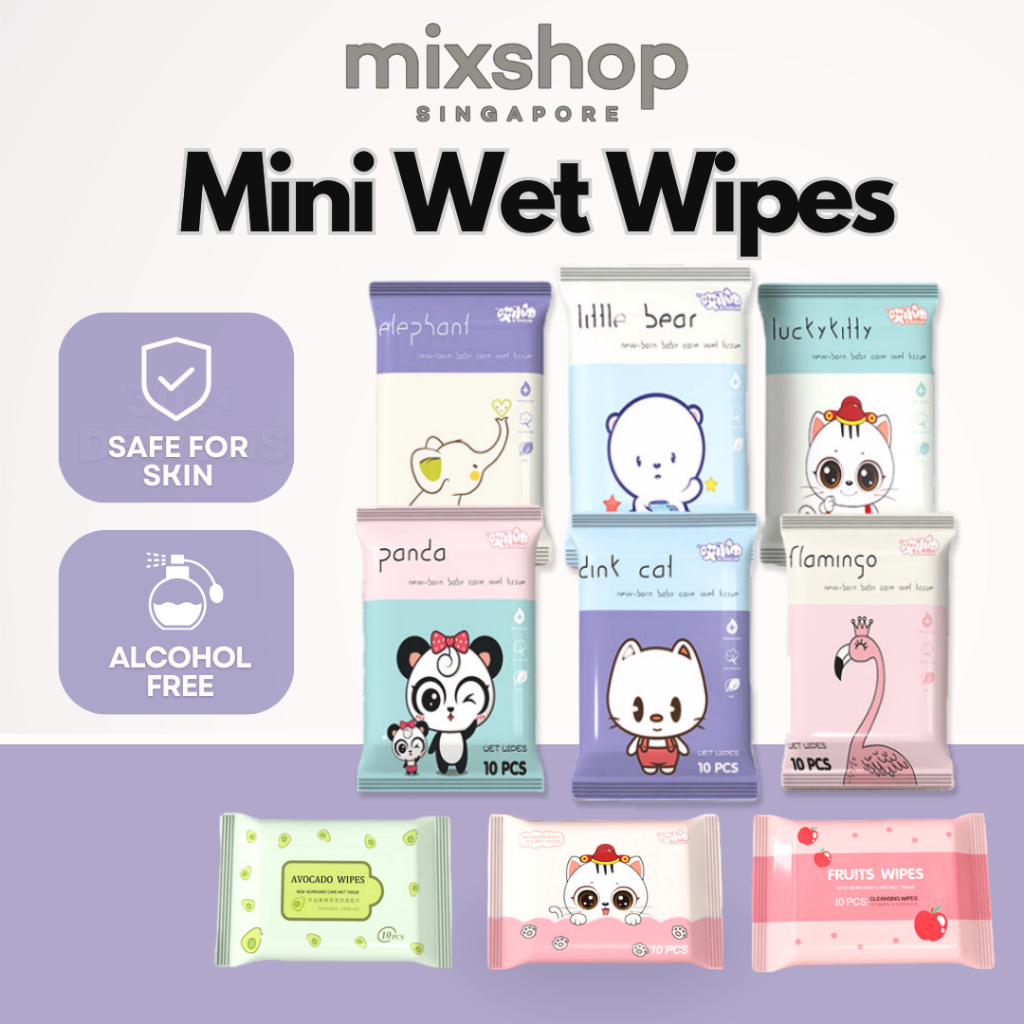 mixshop Mini Baby Wet Wipes, Soft Wet Tissue, Hand, Mouth, Body [SG ...