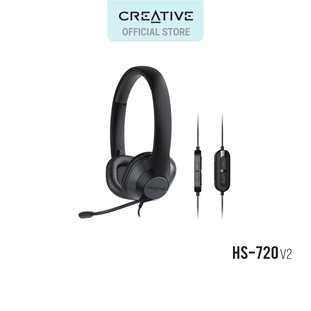 Creative HS-720 V2 - USB Audio On-Ear Headset with Noise-Cancelling ...